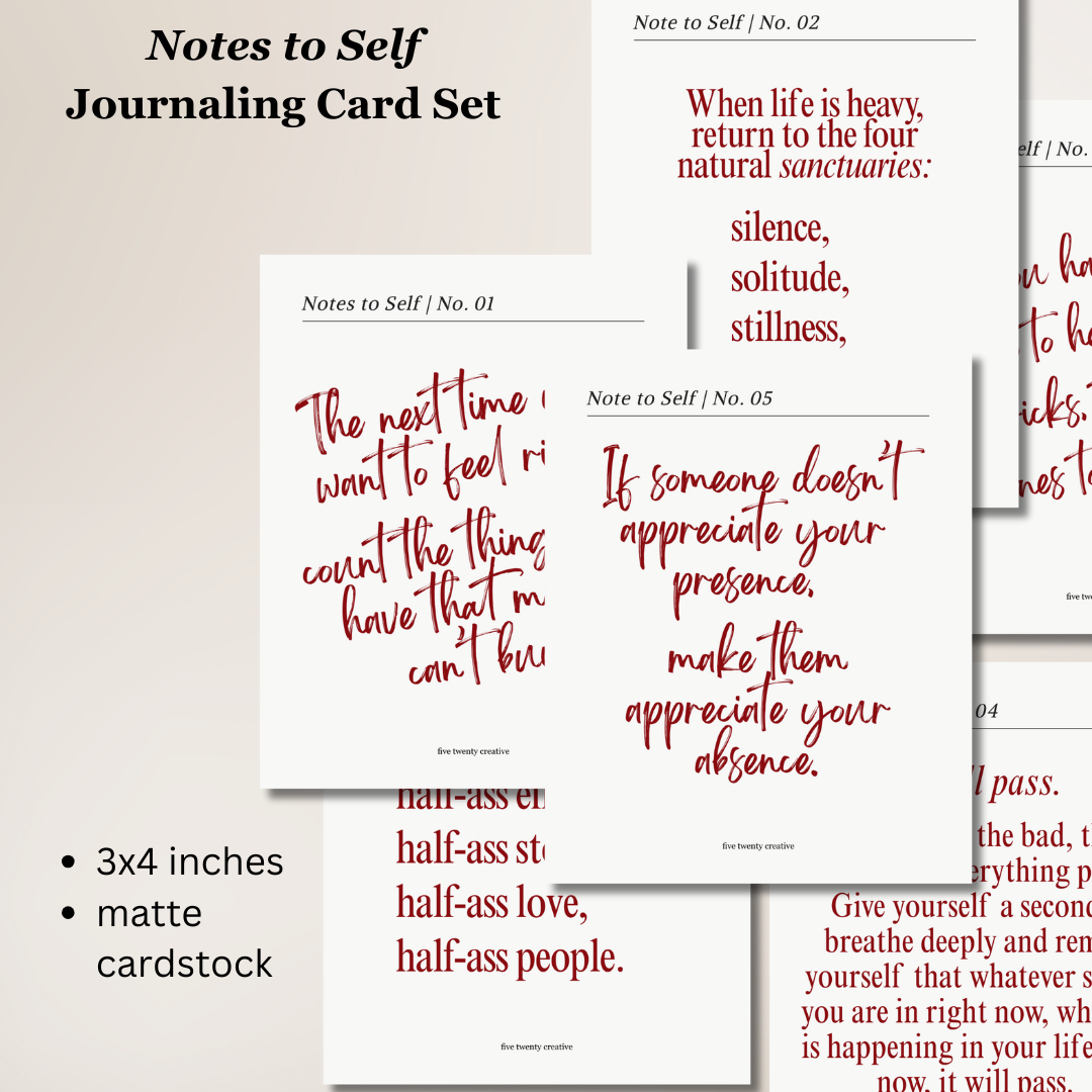 Note to Self Journaling Card Set – Five Twenty Creative