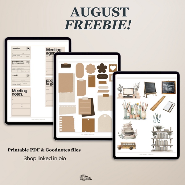 August Planner Freebies – Five Twenty Creative