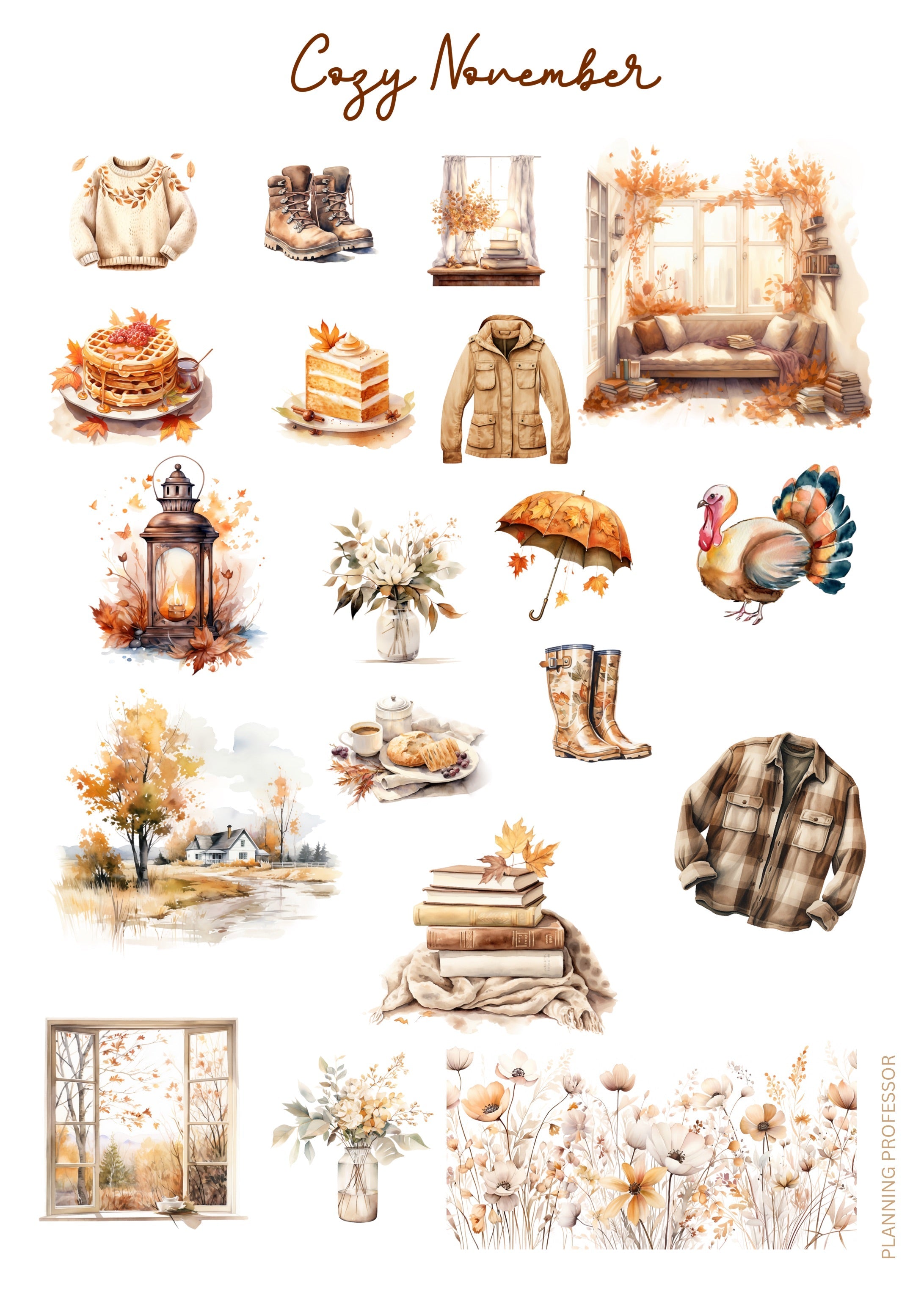 Goodnotes Cozy November Stickers – Five Twenty Creative